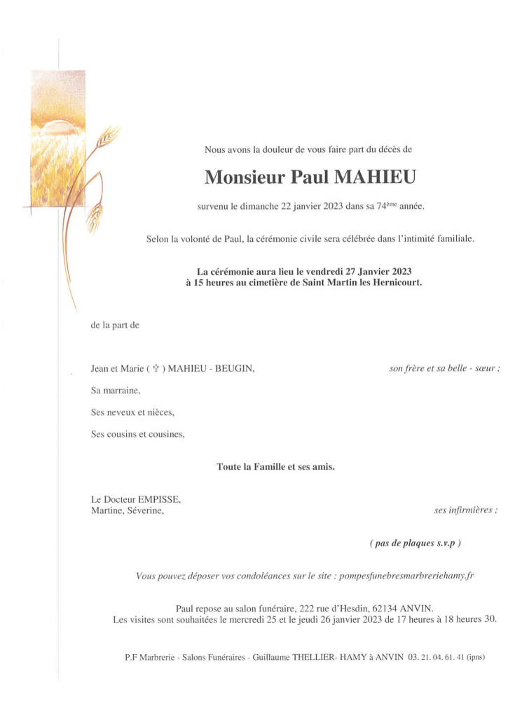 Monsieur Paul MAHIEU – pompesfunebresmarbreriehamy