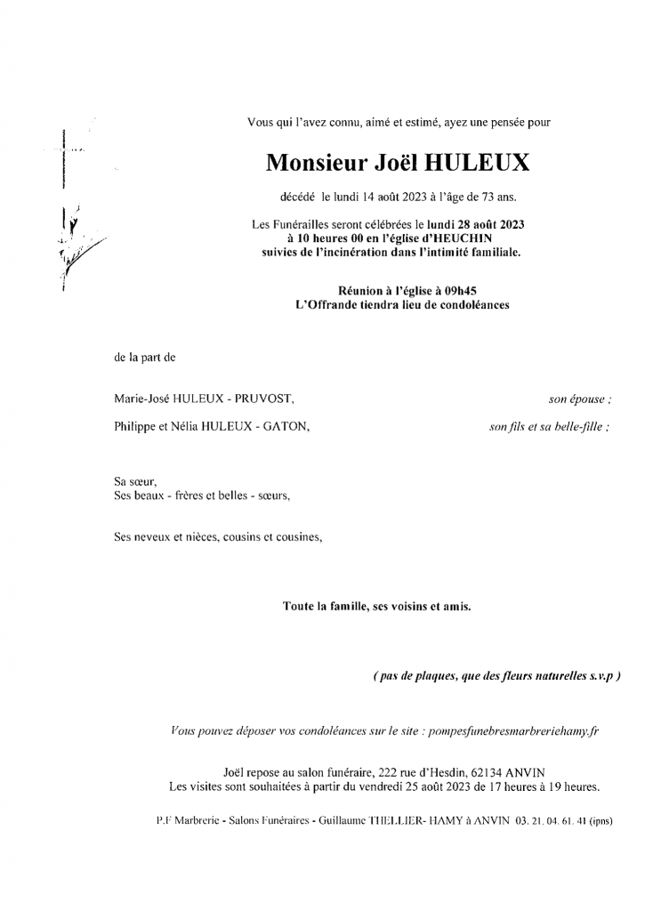 Monsieur Joël HULEUX – pompesfunebresmarbreriehamy