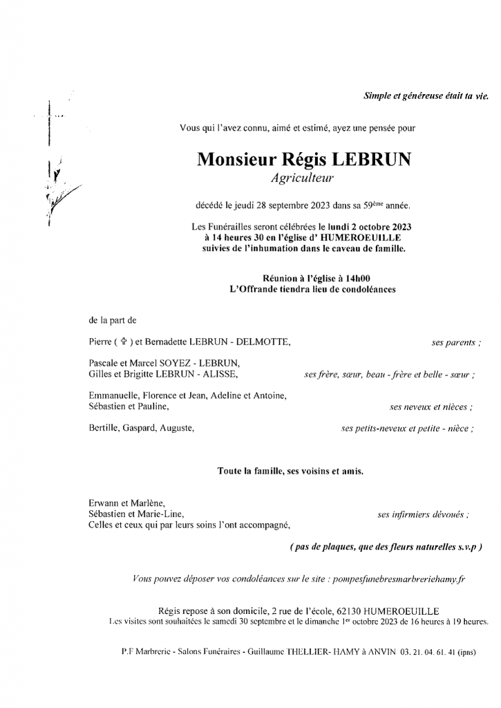 Monsieur Régis LEBRUN – pompesfunebresmarbreriehamy