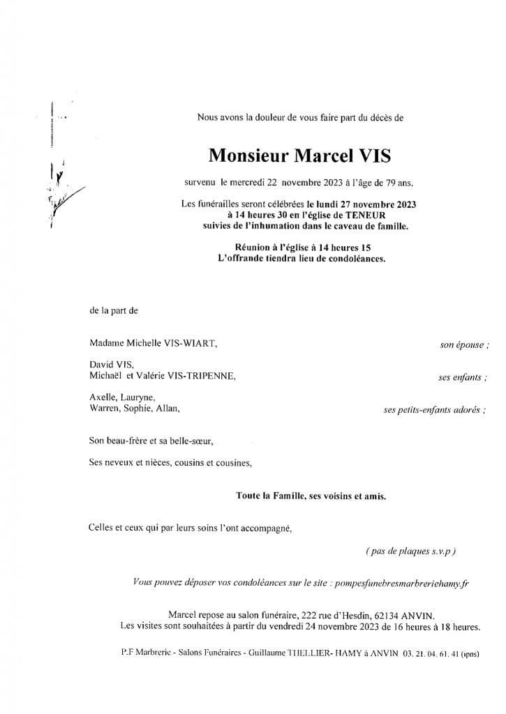 Monsieur Marcel VIS – pompesfunebresmarbreriehamy
