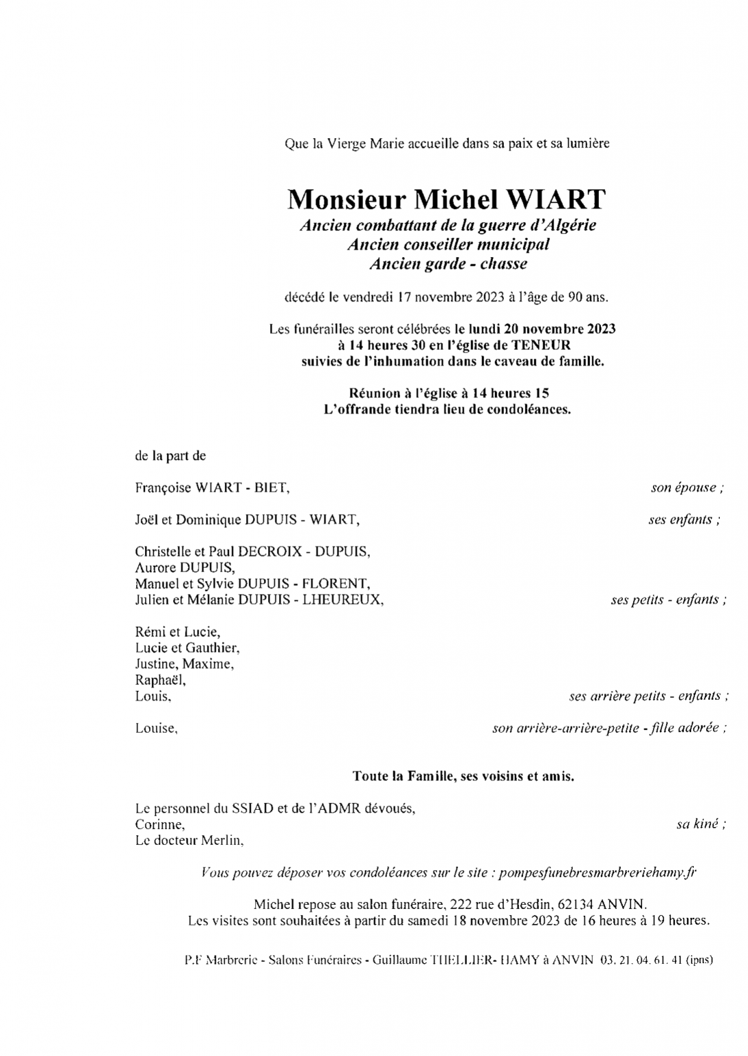 Monsieur Michel WIART – pompesfunebresmarbreriehamy