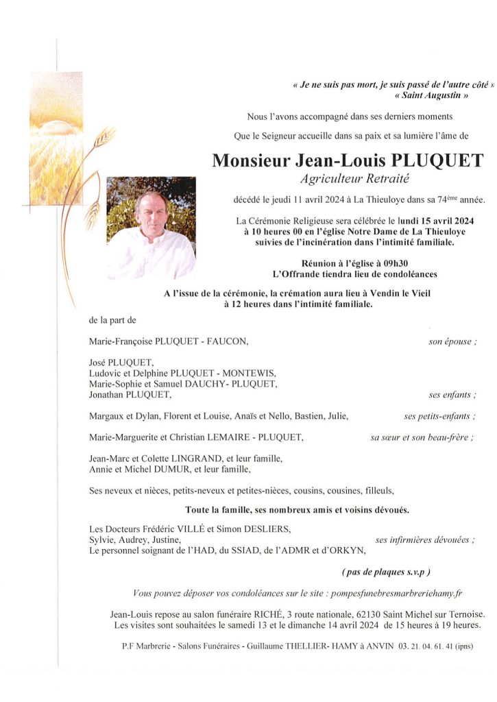 Monsieur Jean-Louis PLUQUET – pompesfunebresmarbreriehamy
