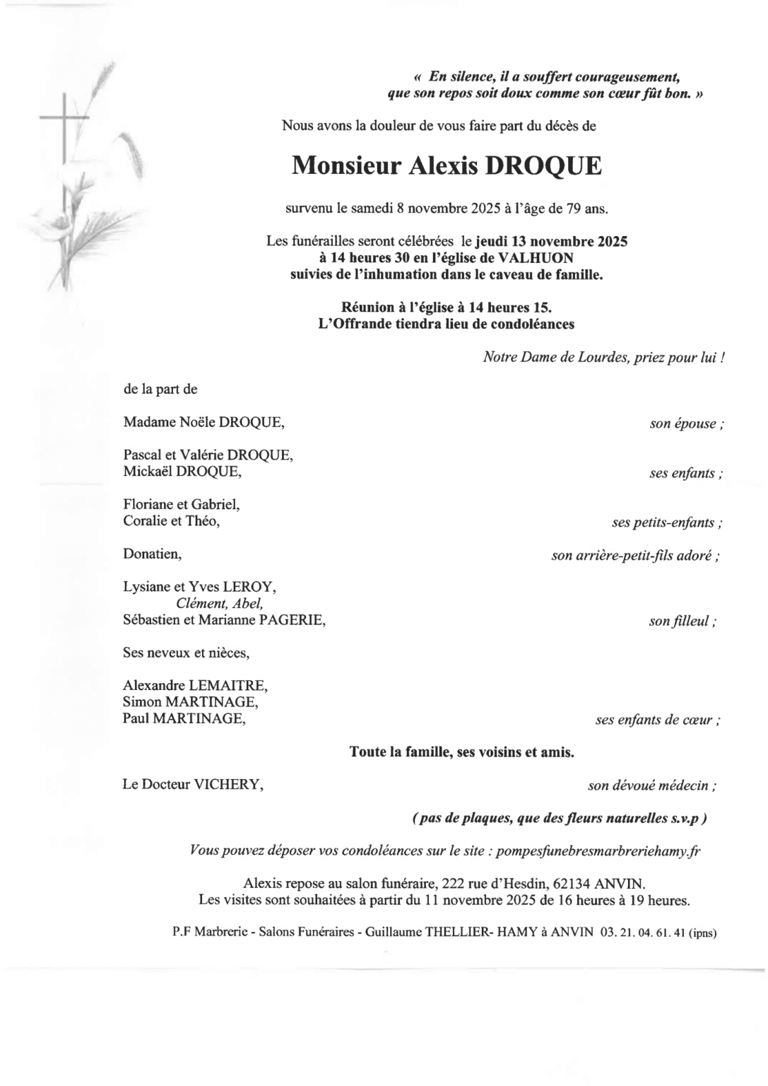 Monsieur Alexis DROQUE – pompesfunebresmarbreriehamy