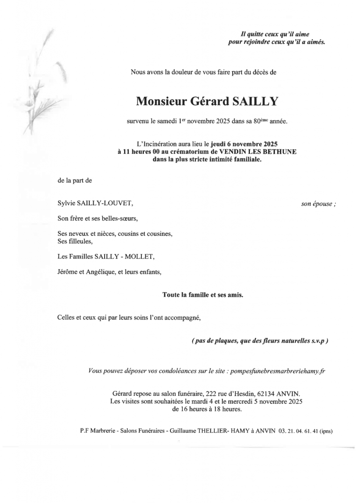 Monsieur Gérard SAILLY – pompesfunebresmarbreriehamy